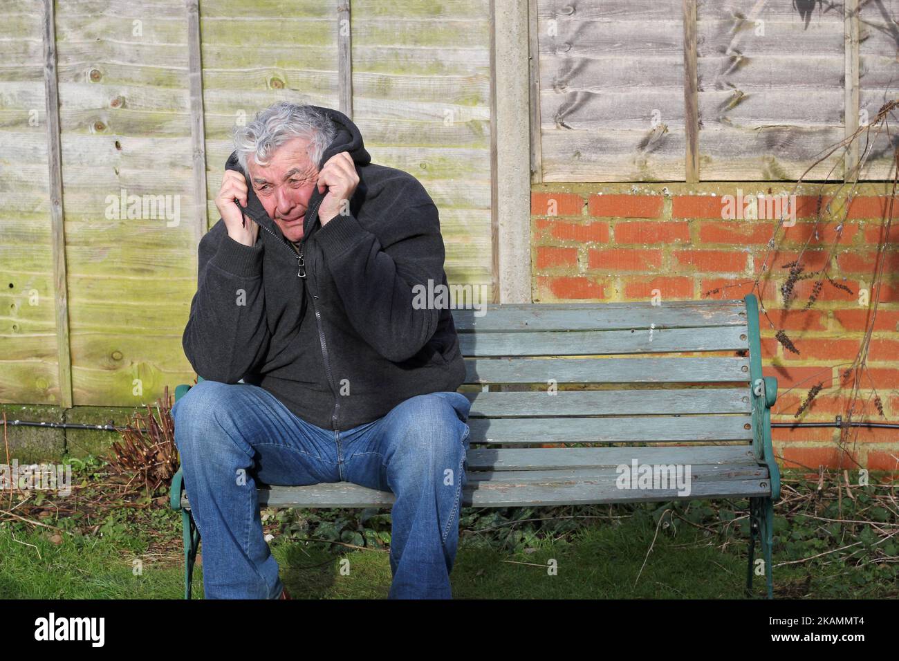 Anxiety. Old or elderly man suffering from stress and anxiety ...