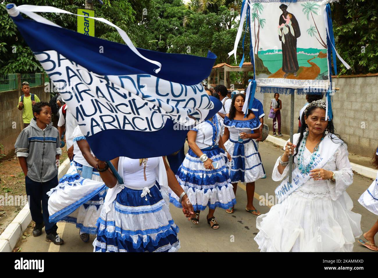 Traditional "Congo" dancers take part at the feast of Our Lady of Penha ...