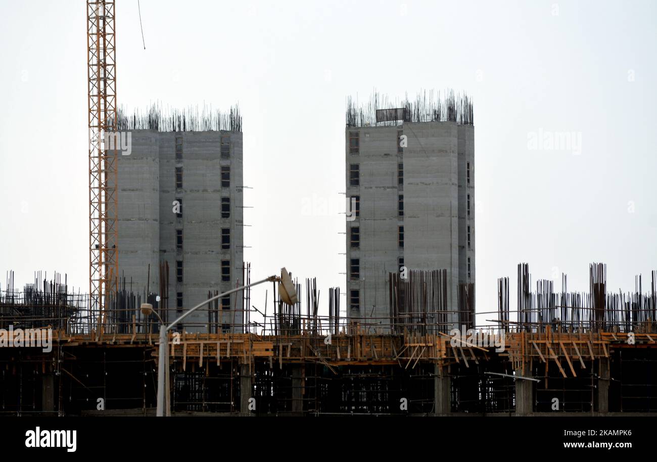 Giza, Egypt, July 10 2022: A construction site of new residential ...