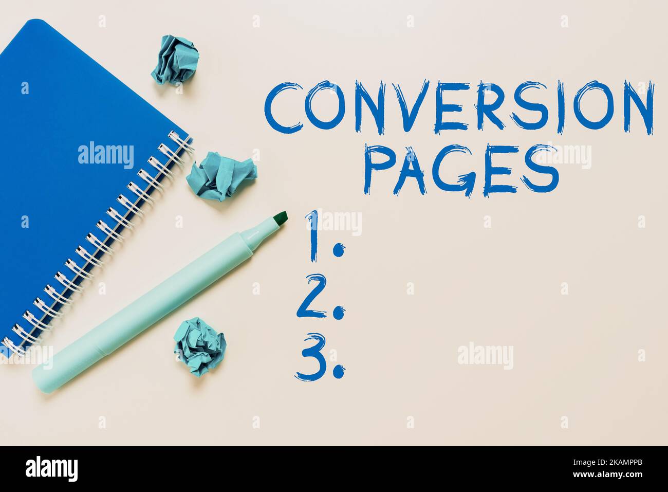 Conceptual display Conversion Pages. Word Written on official graphical ...