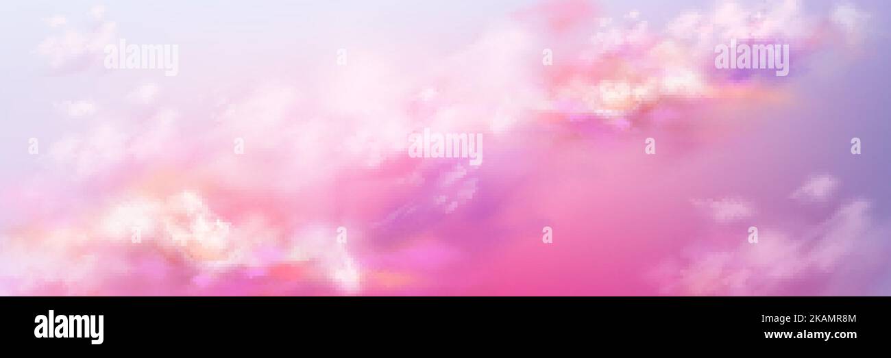 Fantastic pink and lilac peaceful sky background with soft cloud ...