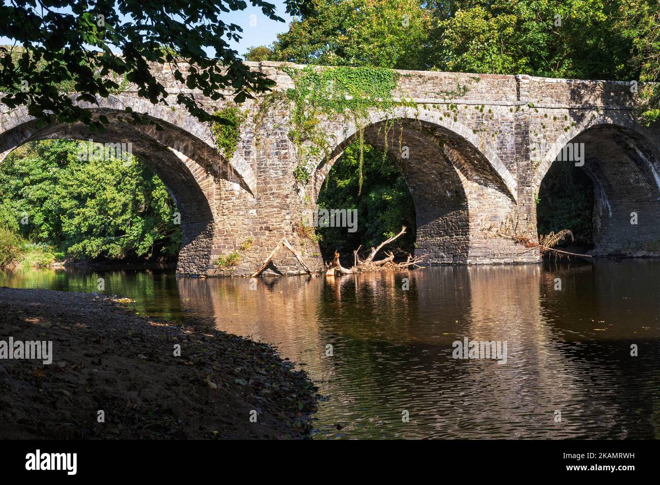 Detail of Historic Rothern Bridge, Reflections and Low Water Level on ...