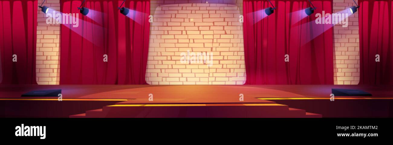 Stage for award ceremony, theater or studio scene for concert, music or ...