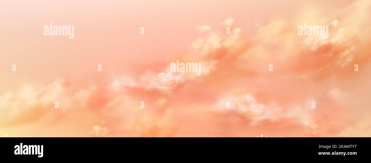 Fantastic peach sky background with soft pink cloud texture. Pastel ...