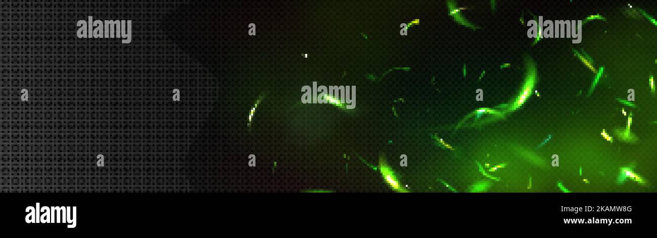 Green fire sparks overlay effect, burning flame with flying particles ...