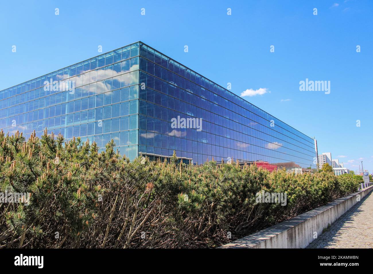 Volkswagen Transparent Factory is seen /on/ in Desden, Germany. The ...