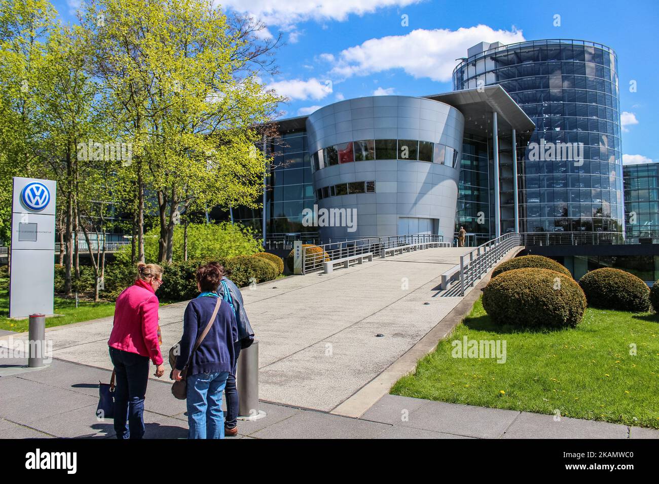 Volkswagen Transparent Factory is seen /on/ in Desden, Germany. The ...
