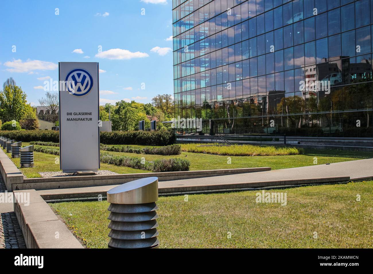 Volkswagen Transparent Factory is seen /on/ in Desden, Germany. The ...