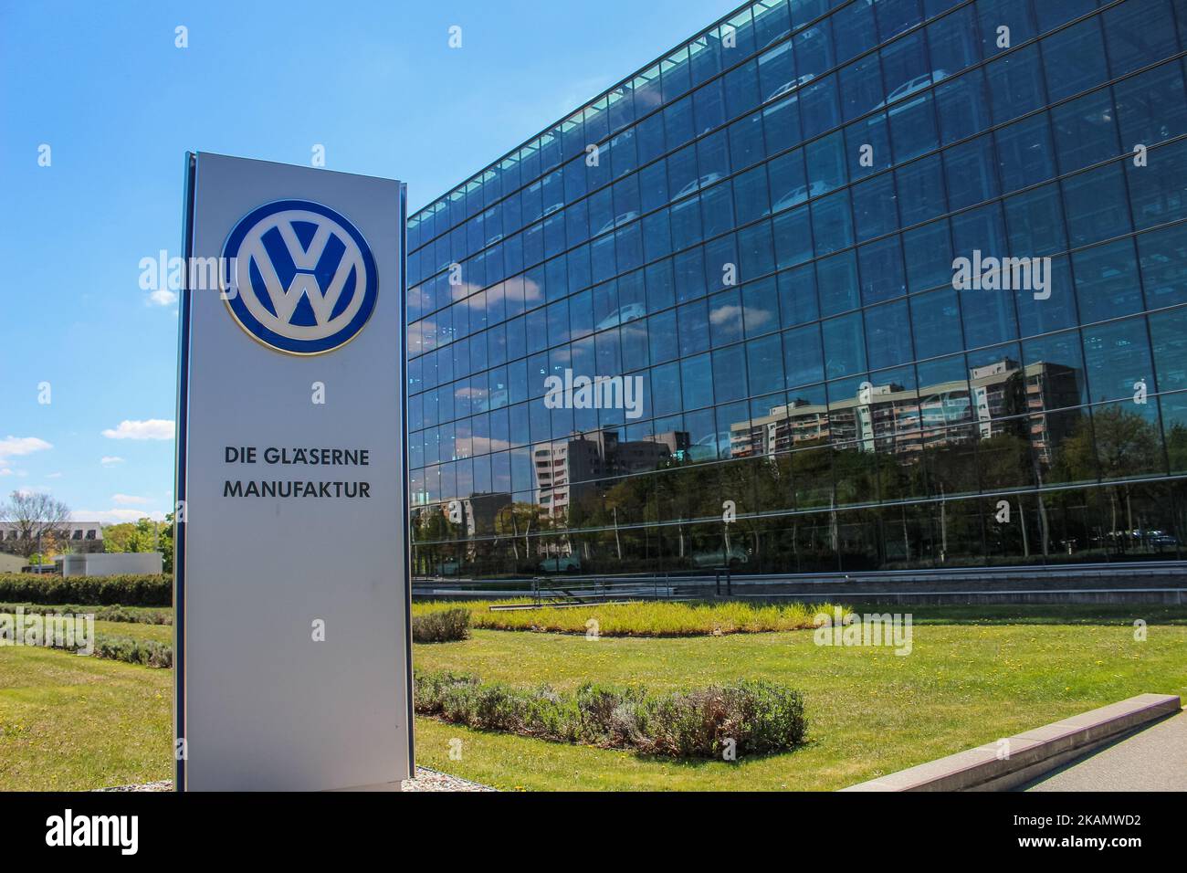 Volkswagen Transparent Factory is seen /on/ in Desden, Germany. The ...