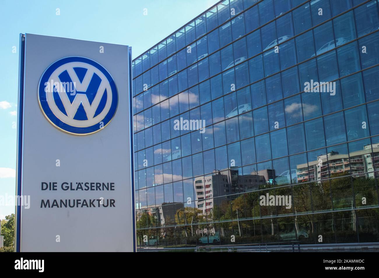 Volkswagen Transparent Factory is seen /on/ in Desden, Germany. The ...