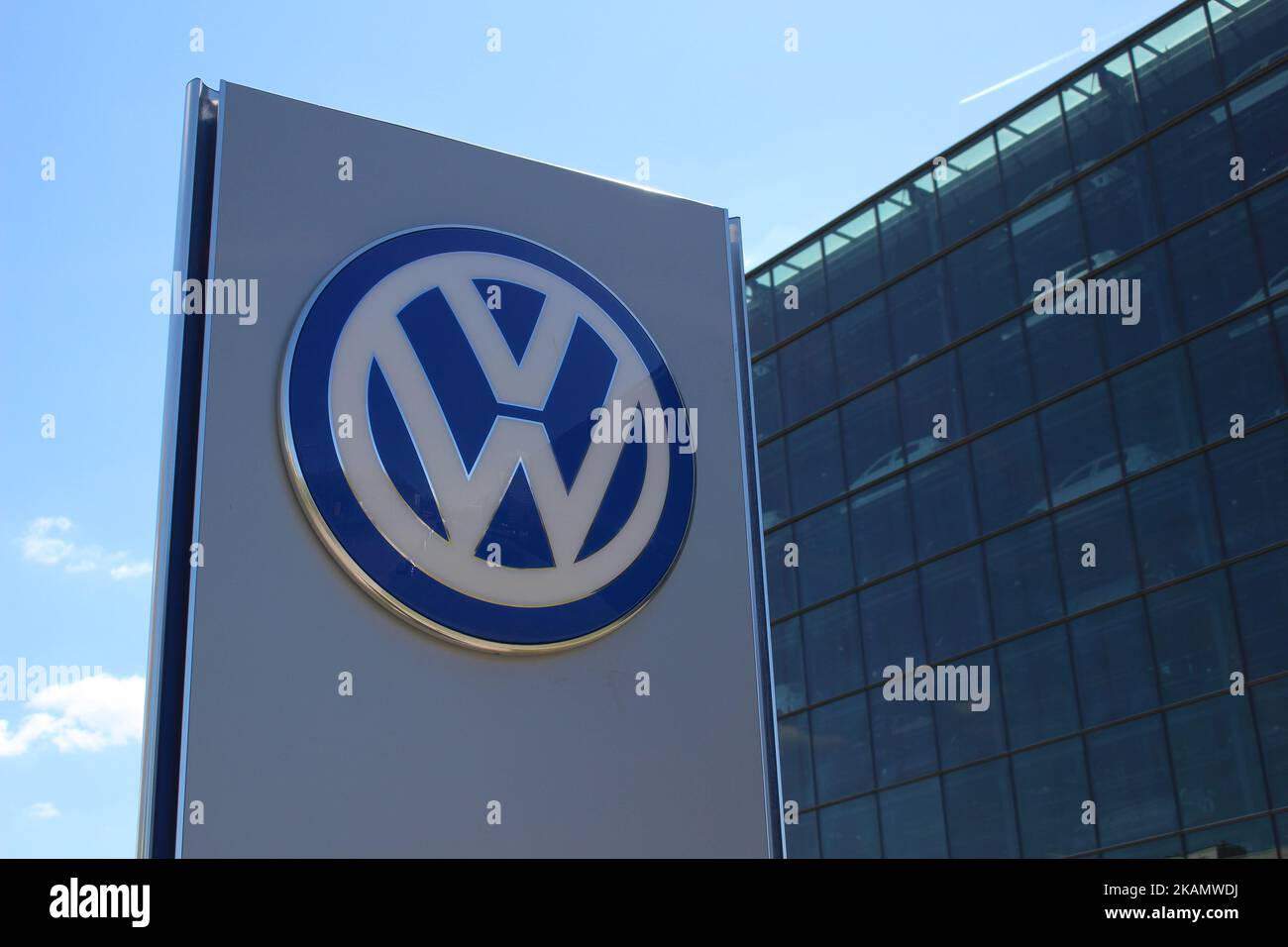 Volkswagen Transparent Factory is seen /on/ in Desden, Germany. The ...