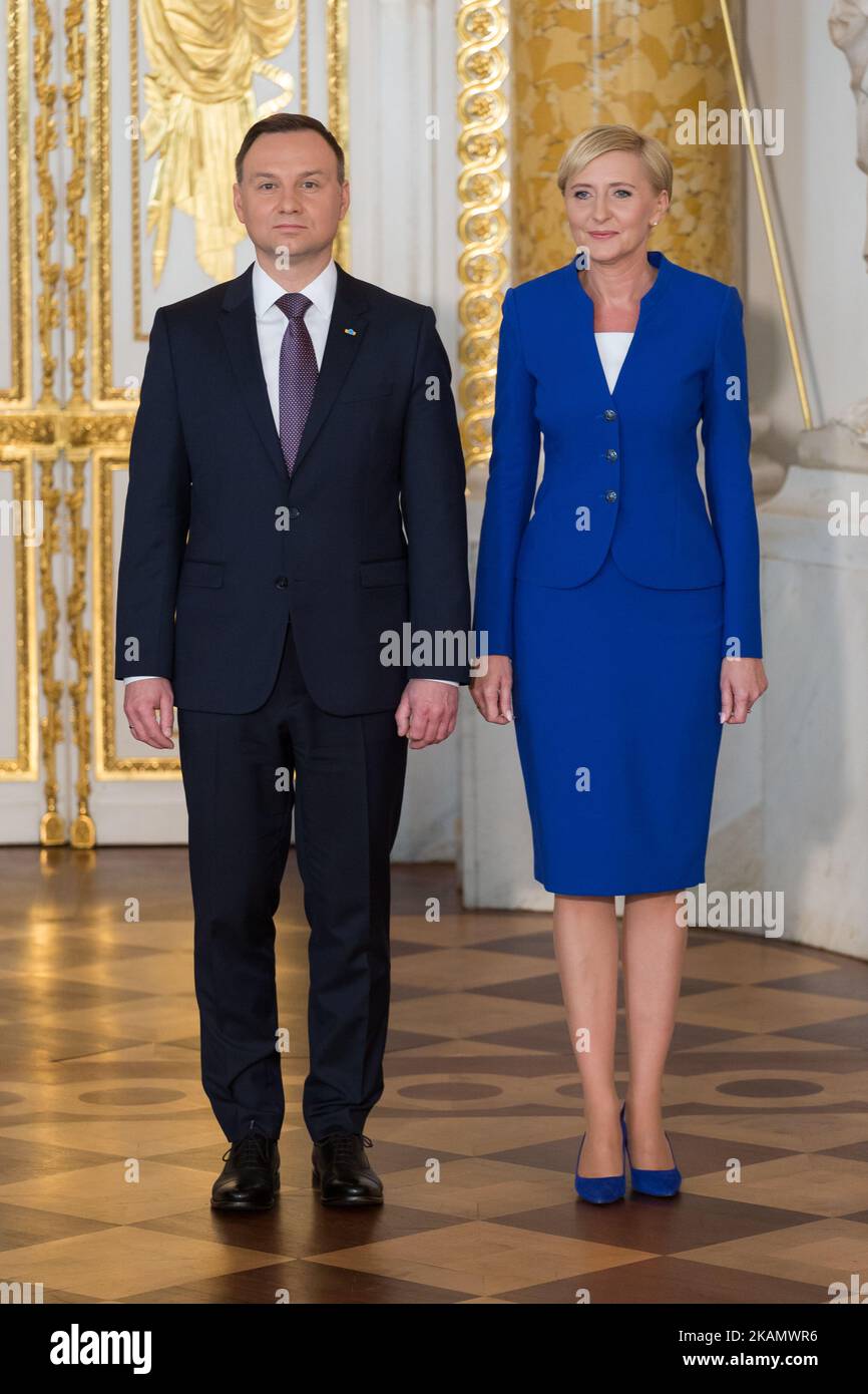 President of Poland Andrzej Duda and Polish First Lady Agata Kornhauser ...
