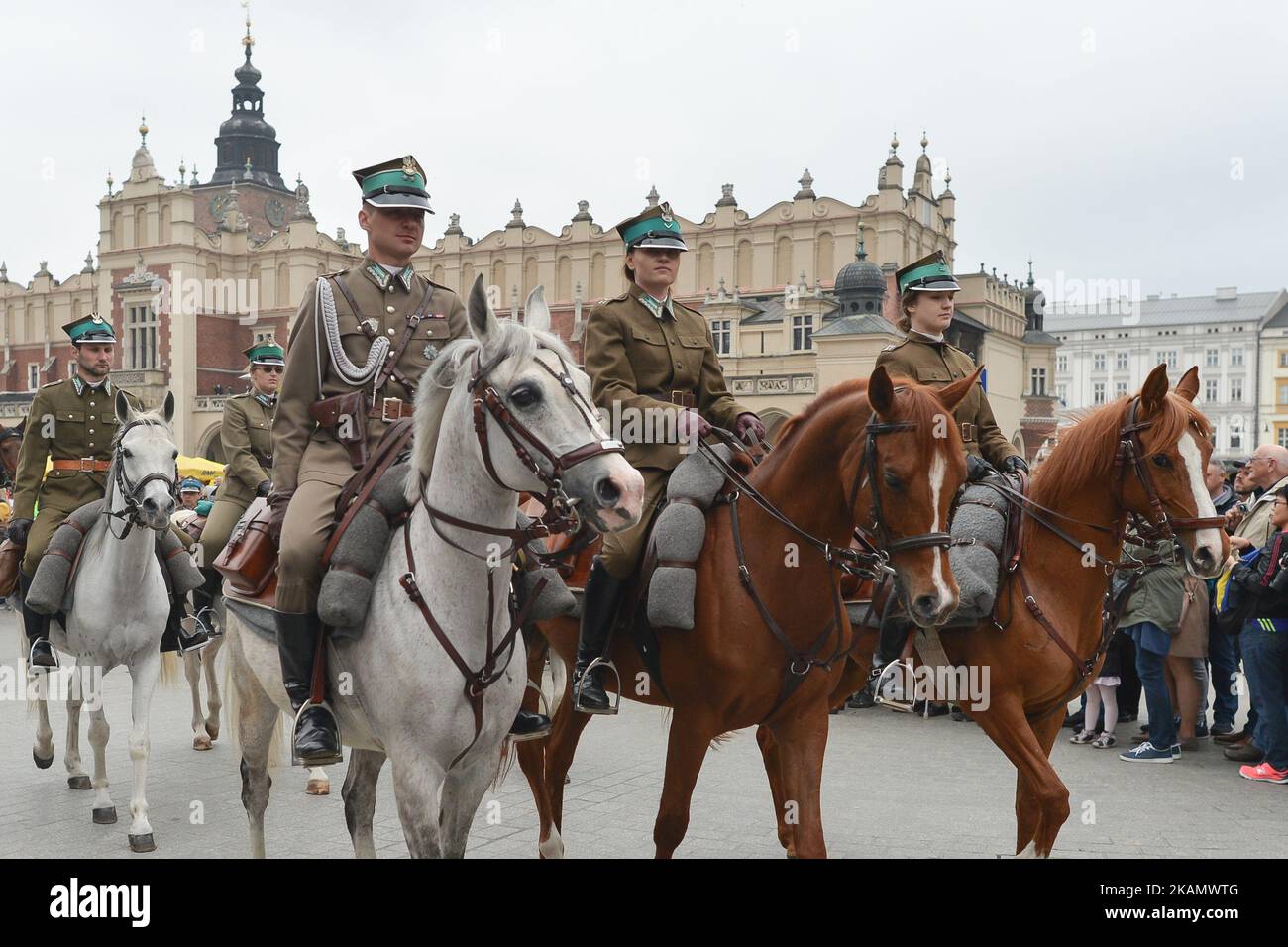 People wearing Polish Army Military Uniforms from diferent centuries ...