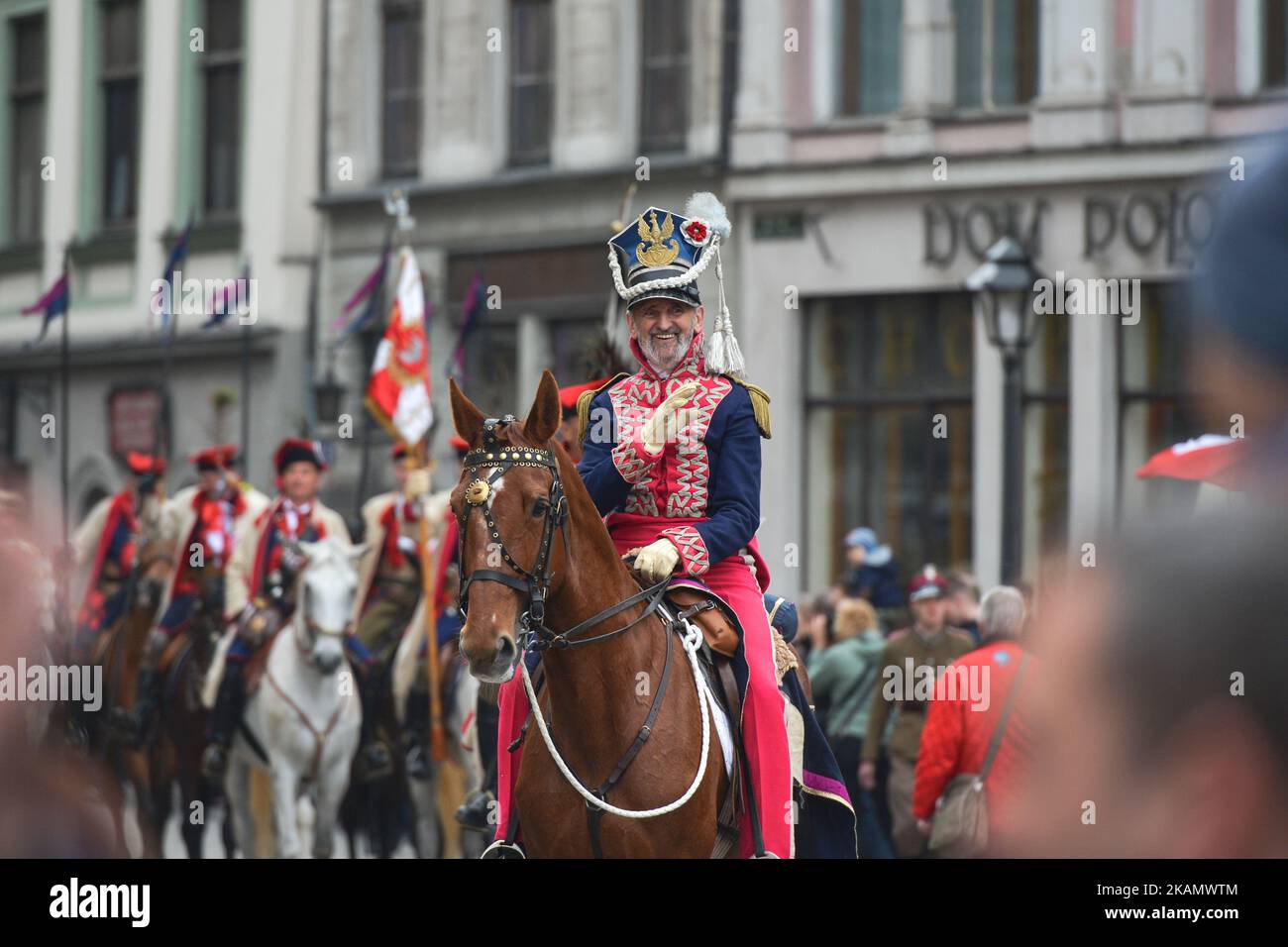 People wearing Polish Army Military Uniforms from diferent centuries ...