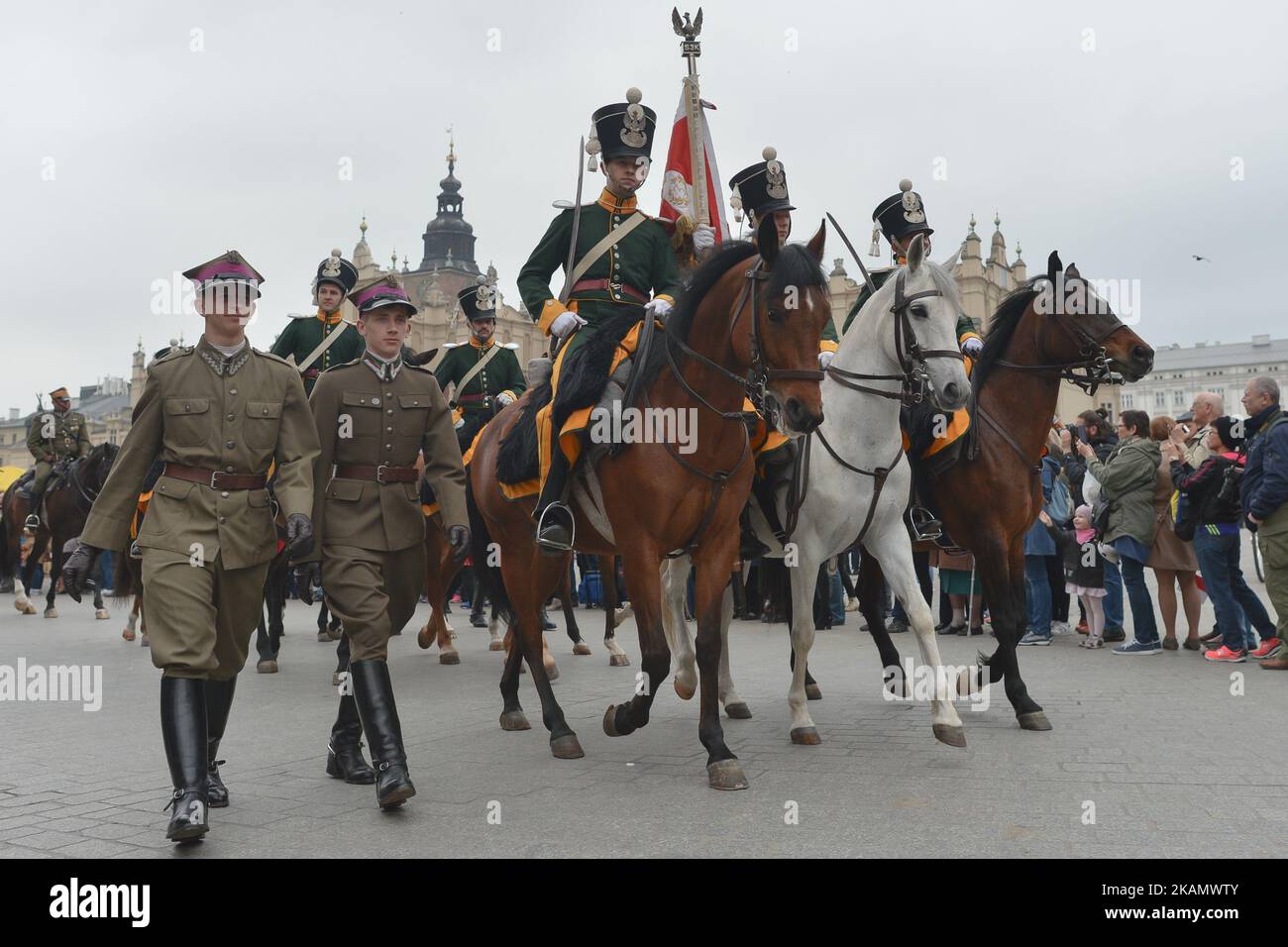 People wearing Polish Army Military Uniforms from diferent centuries ...