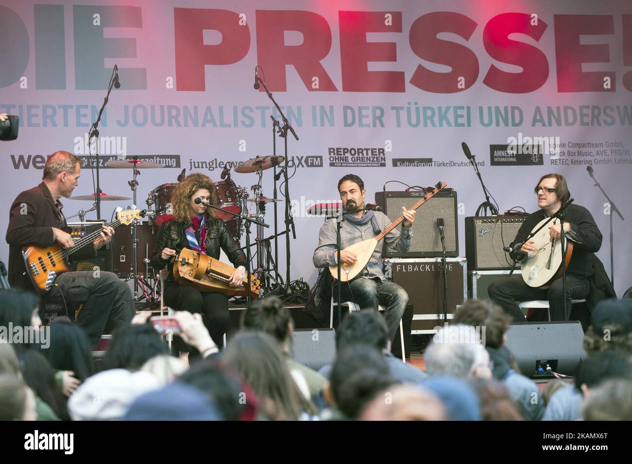 Kurdish musicians play during a concert for the International Press ...