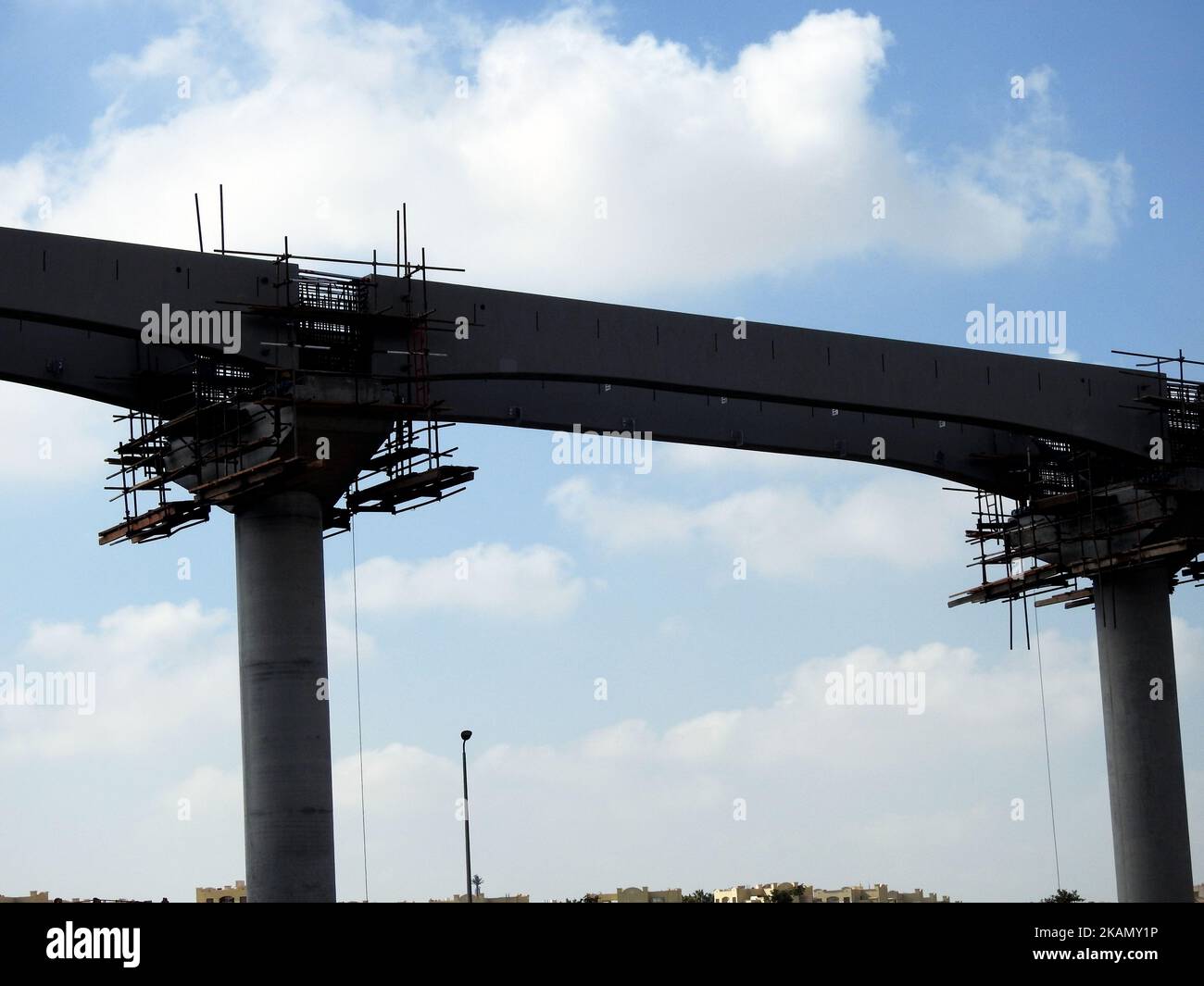 Cairo, Egypt, October 14 2022: Construction site of new Cairo monorail ...