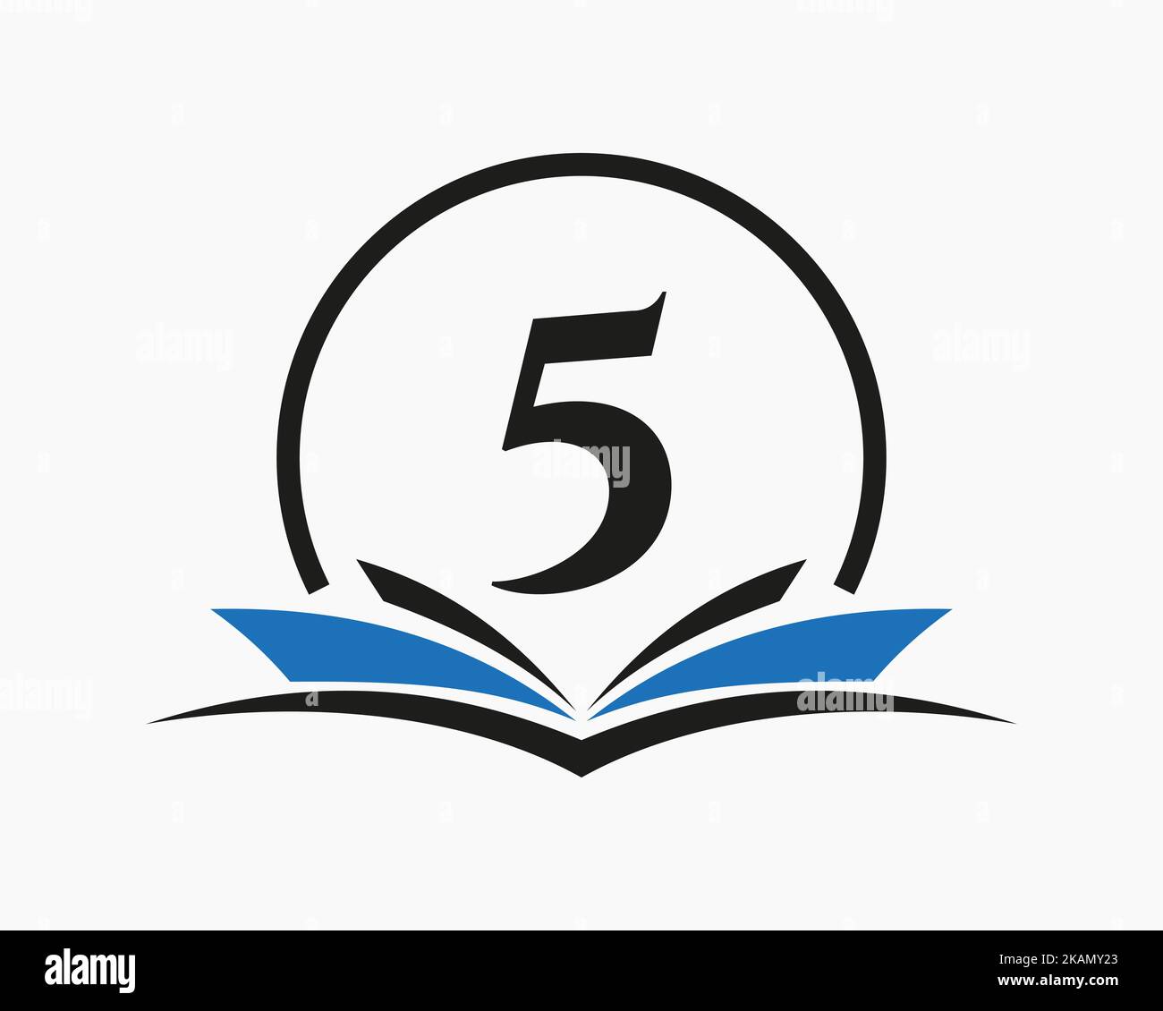 Letter 5 Education Logo Book Concept. Training Career Sign, University ...