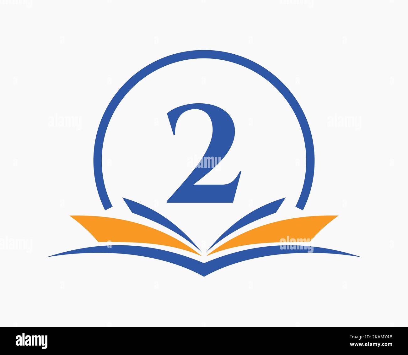 Letter 2 Education Logo Book Concept. Training Career Sign, University ...