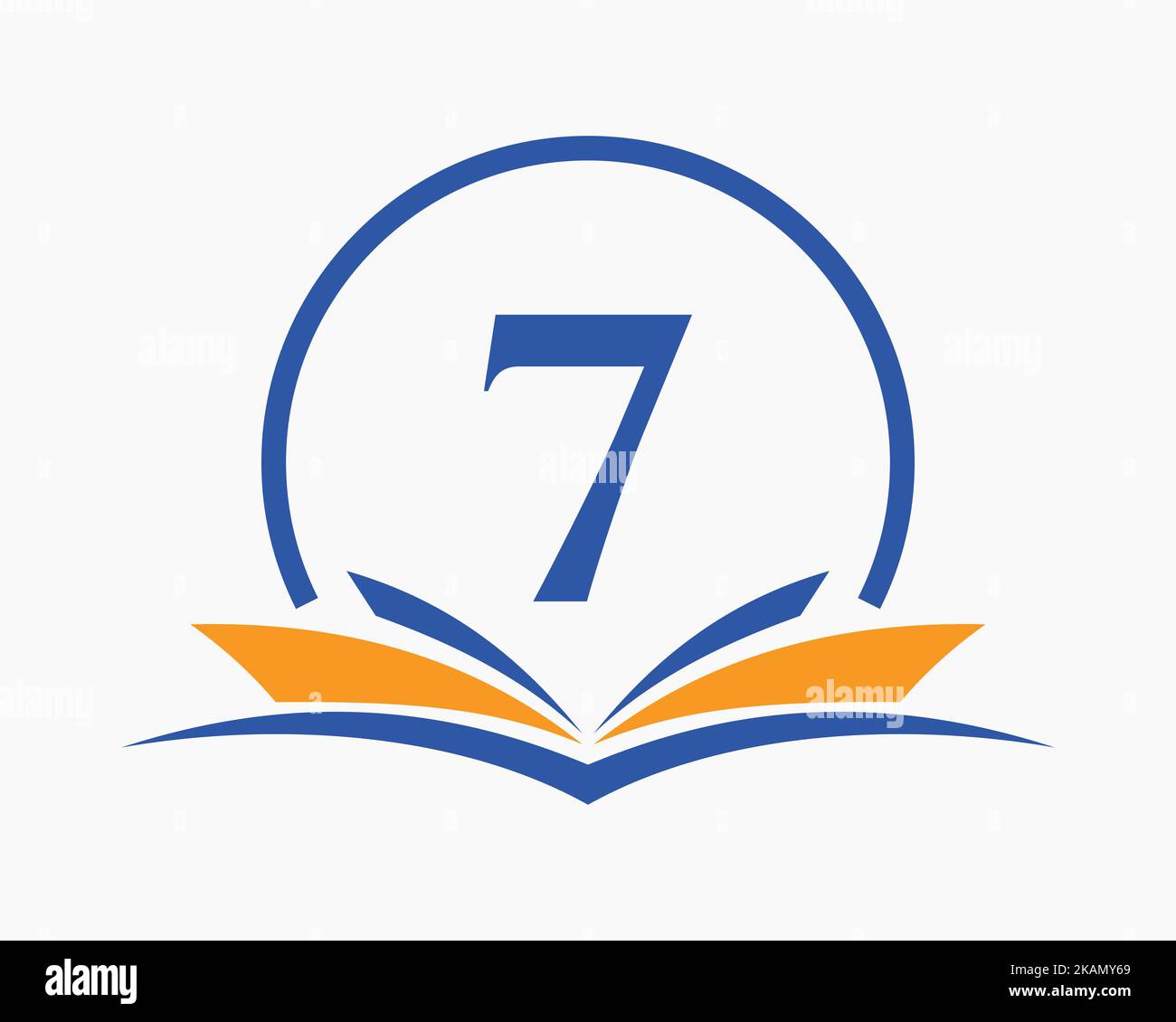 Letter 7 Education Logo Book Concept. Training Career Sign, University ...