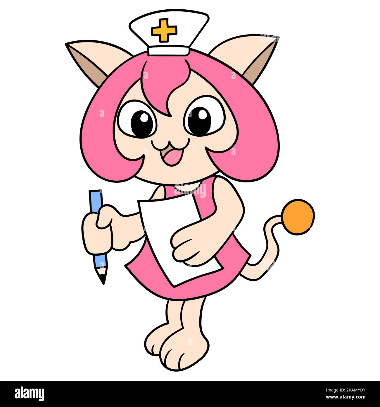 Cartoon cat nurse hi-res stock photography and images - Alamy