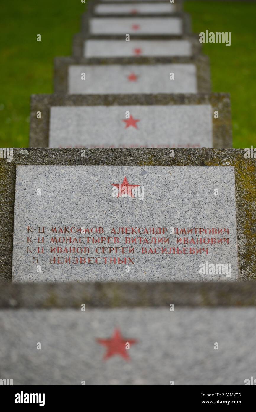 A general view of graves with the Soviet army soldiers fell in the ...
