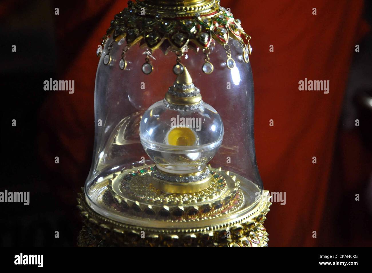 Displayed of Buddha's Relic Casket at a Buddhist temple during the ...