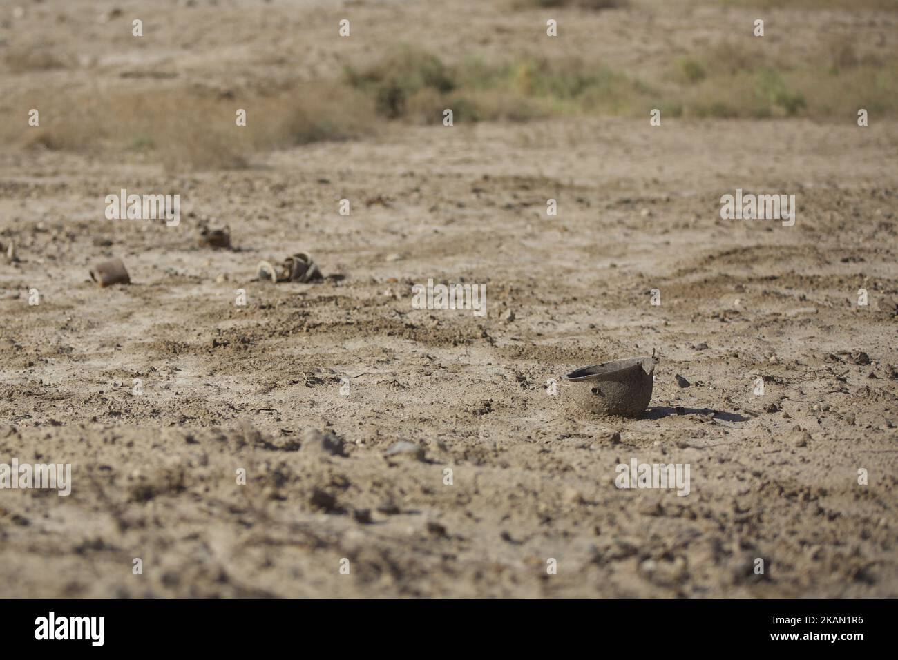 Minefield between Basra and the Iranian border dating back from the ...
