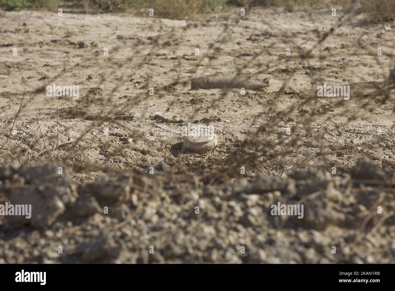 Minefield between Basra and the Iranian border dating back from the ...
