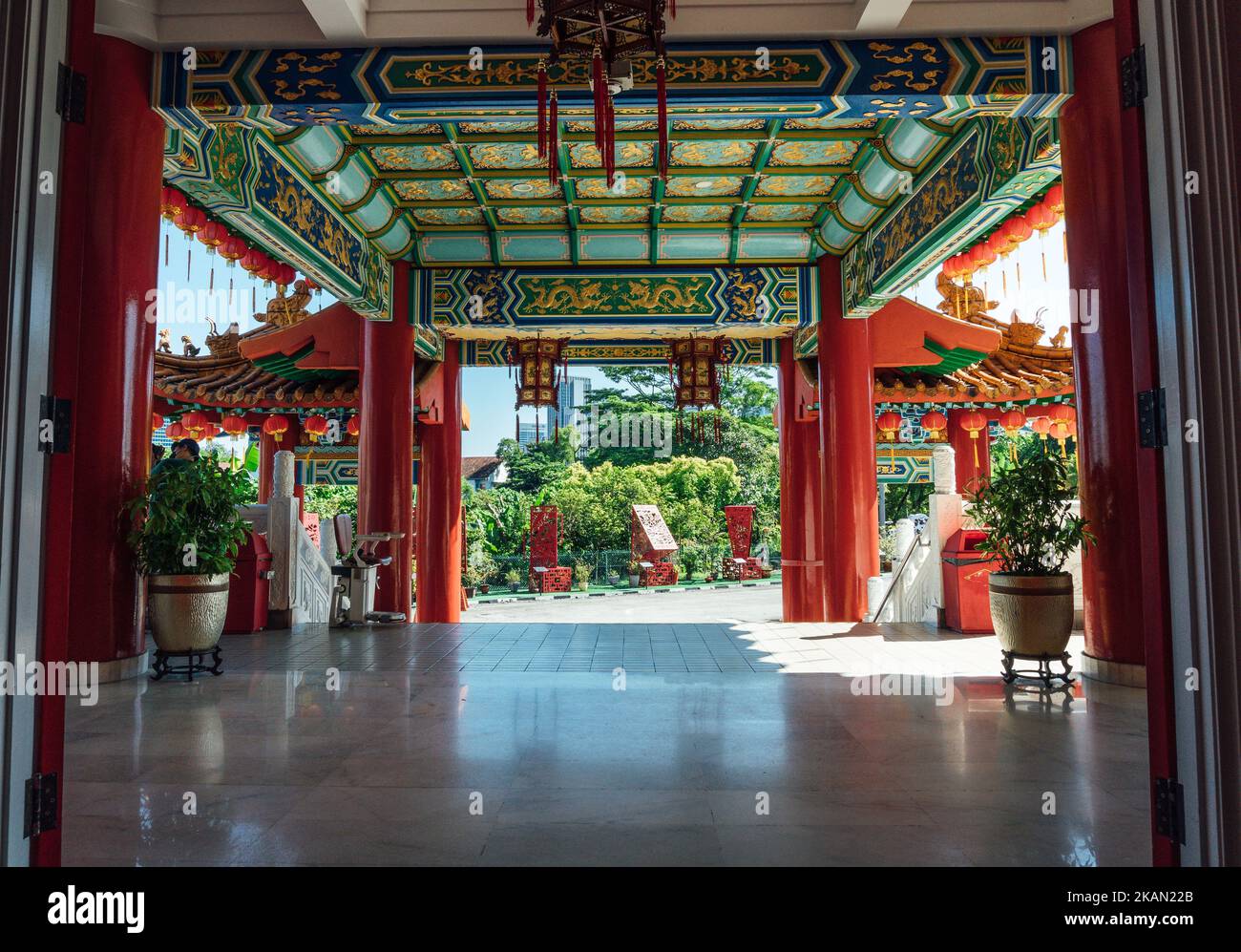 An interior of the Thean Hou Temple in Kuala Lumpur, Malaysia Stock ...