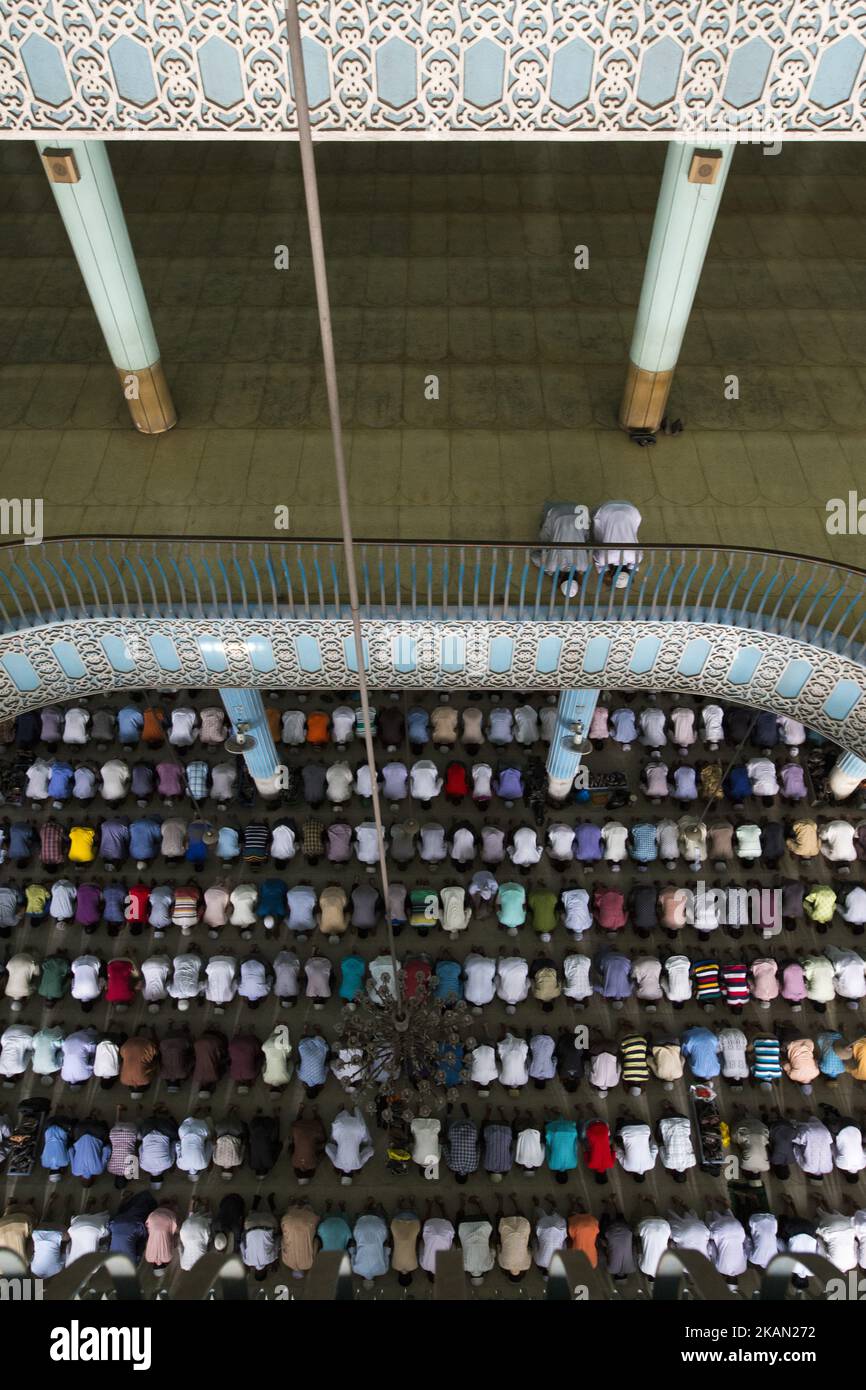 Muslims pray namaz at a mosque in Dhaka, Bangladesh on May 11, 2017 ...