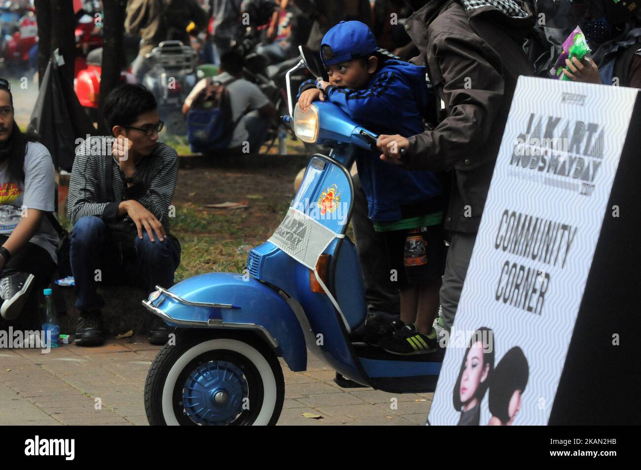 Vespa association promote the Jakarta Mods Mayday 2017 on May 13, 2017 ...