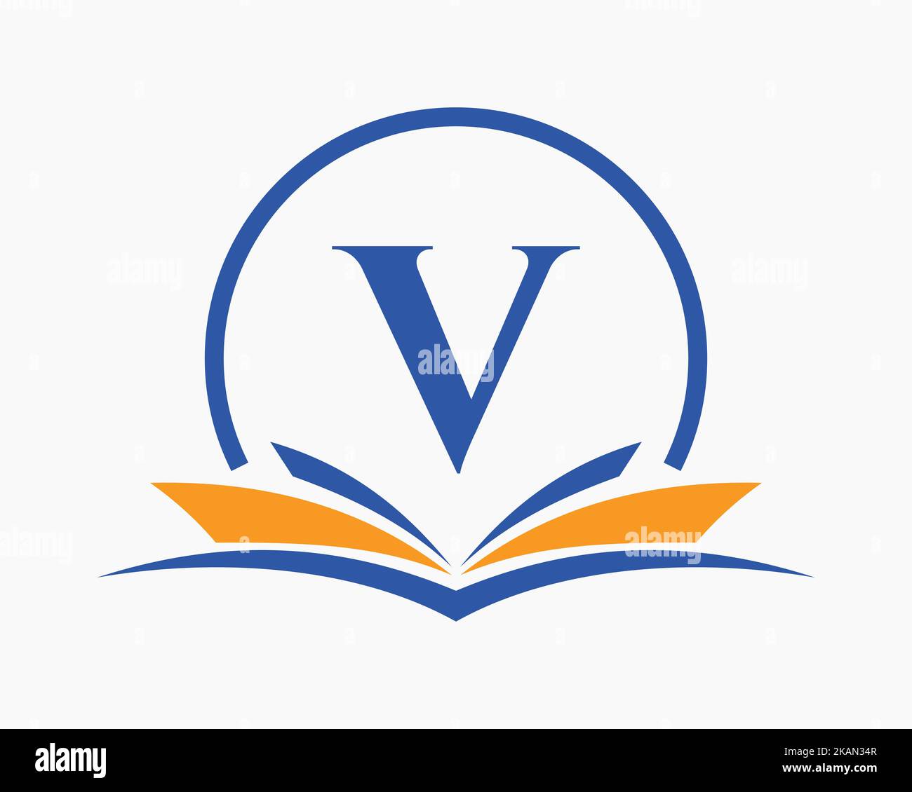 Letter V Education Logo Book Concept. Training Career Sign, University ...