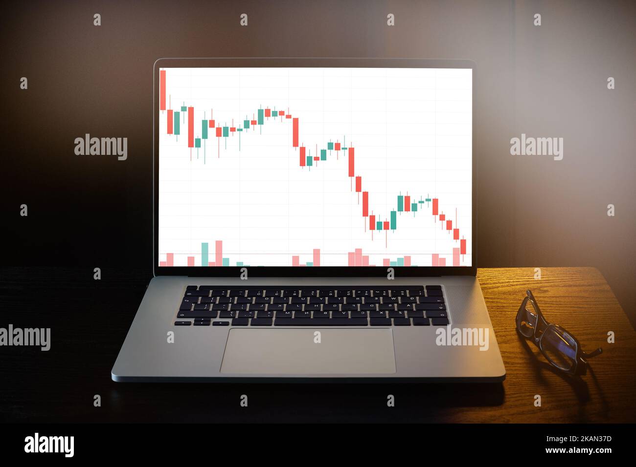 Stock Market Crash, drop in stock prices. Falling trading charts ...