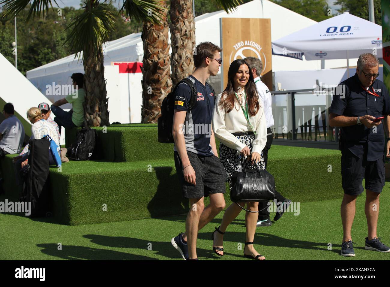 Daniil Kvyat, team Toro Rosso with his girlfriend Kelly Piquet ...