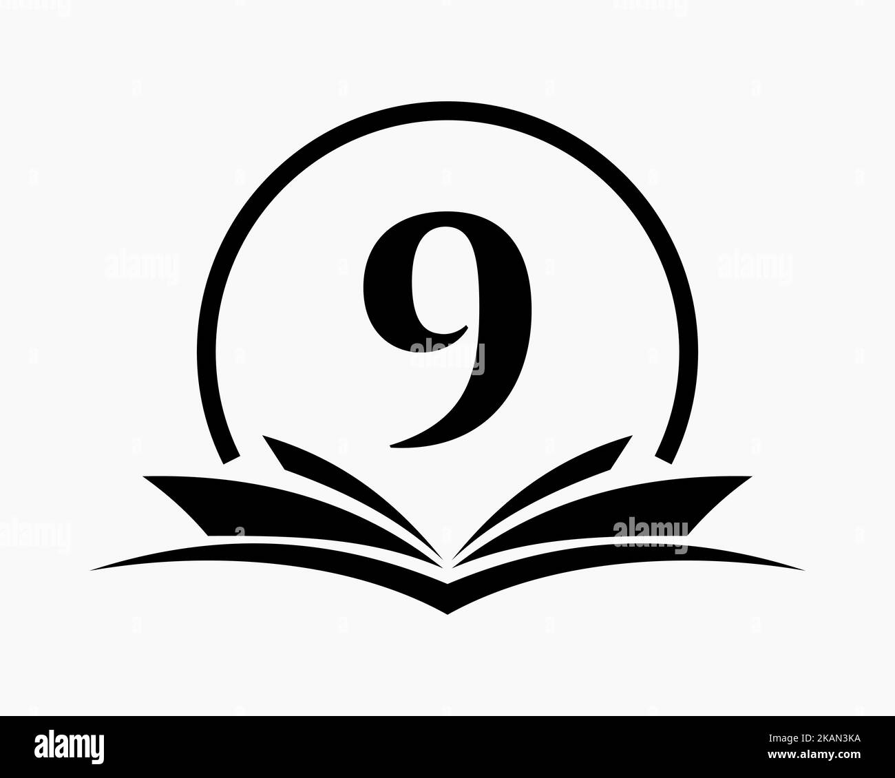 Letter 9 Education Logo Book Concept. Training Career Sign, University ...
