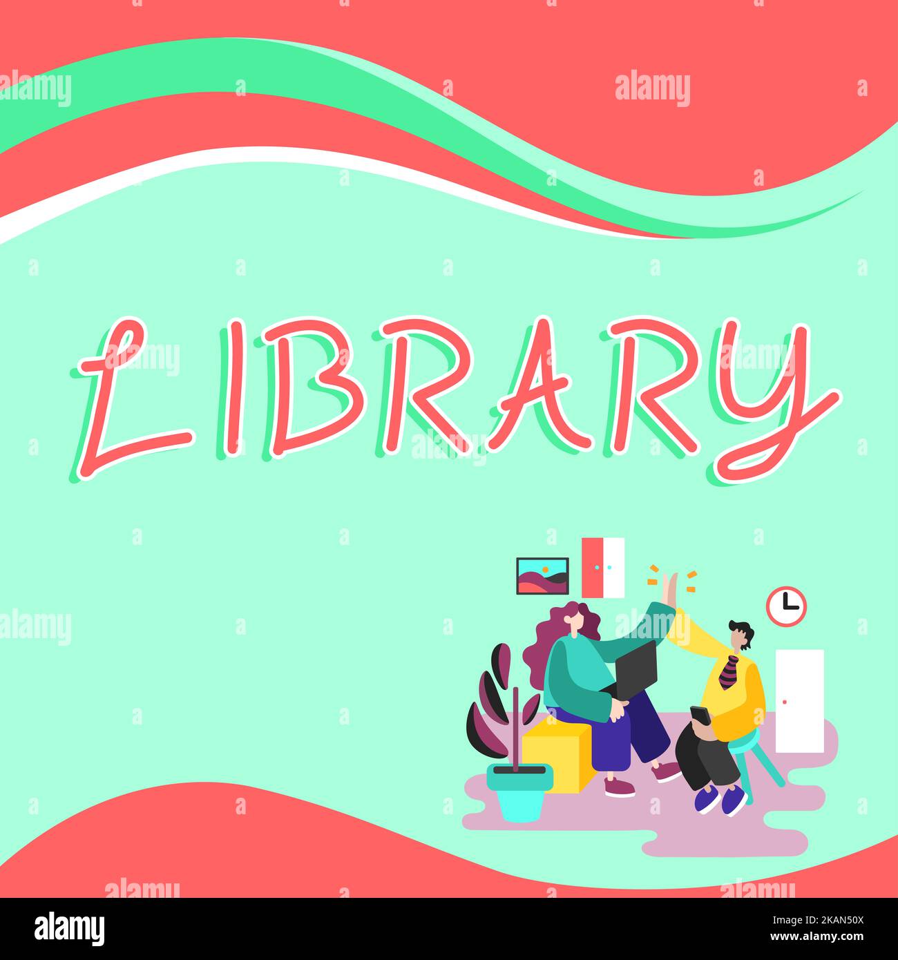 Conceptual display Library. Business overview curated collection of ...