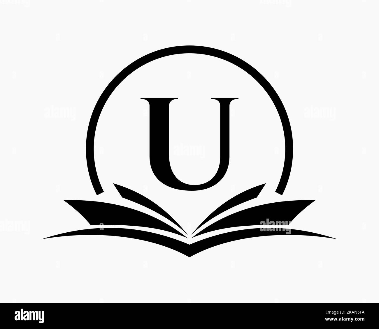 Letter U Education Logo Book Concept. Training Career Sign, University ...