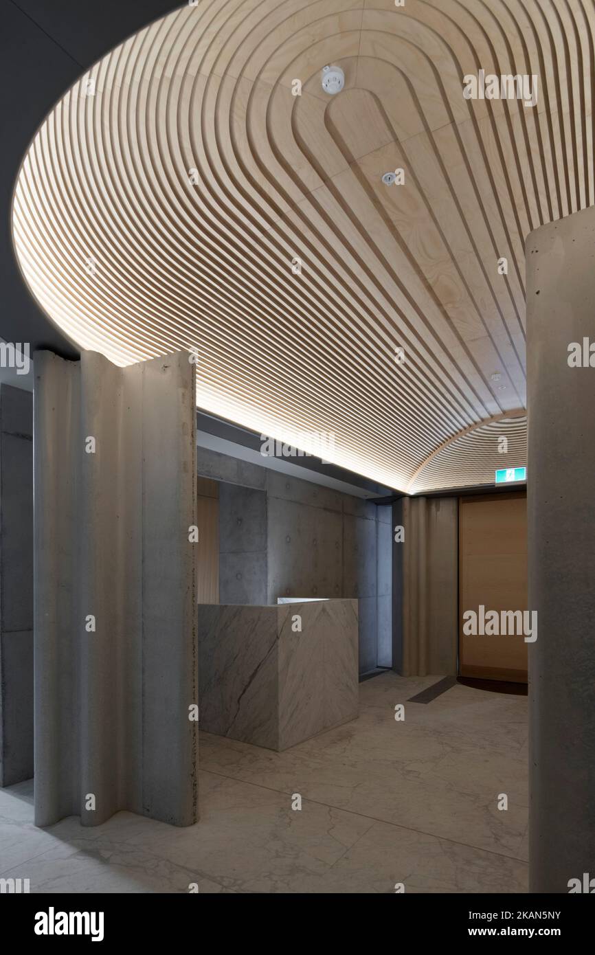 Lobby space of apartment building. The Castle & Porter House, Sydney ...