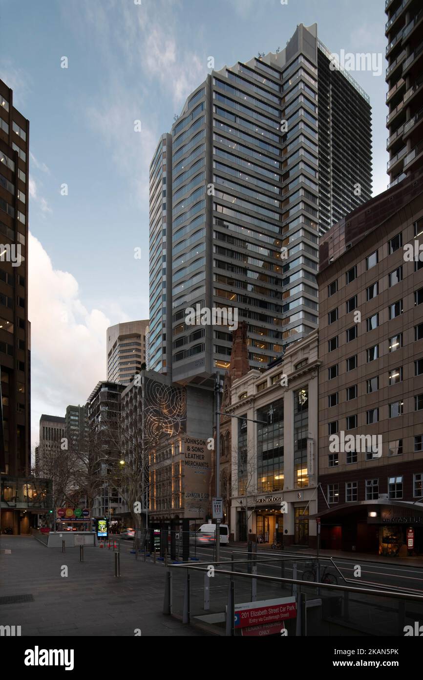 Street view of the new building comprising the upper levels of ...
