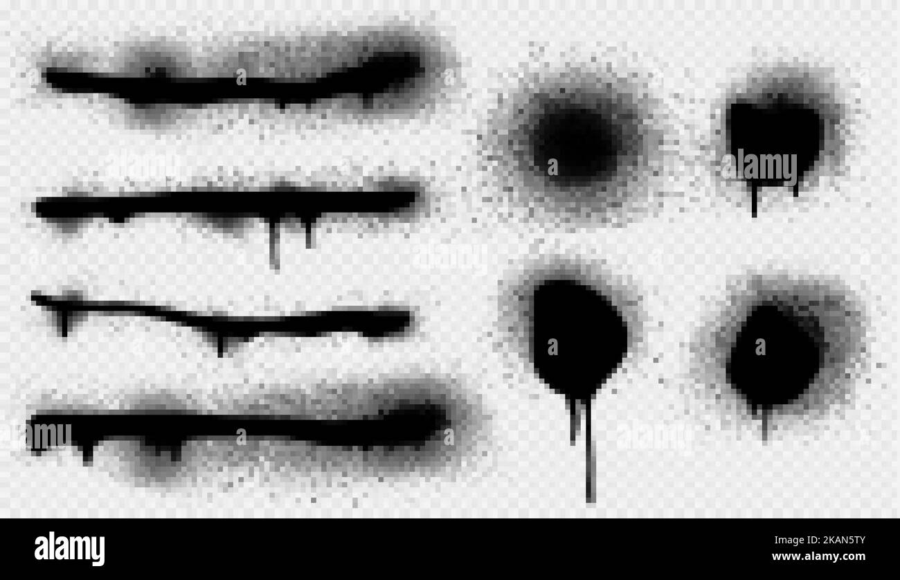 Set of black paint stains png isolated on transparent background ...