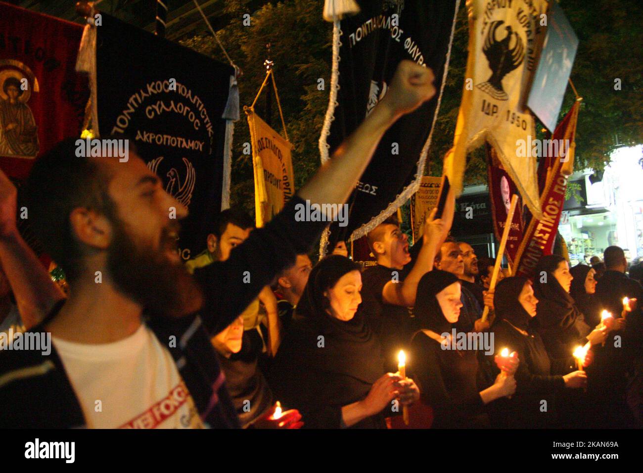 The Pontic Greeks march to the Turkish Embassy, carrying their ...