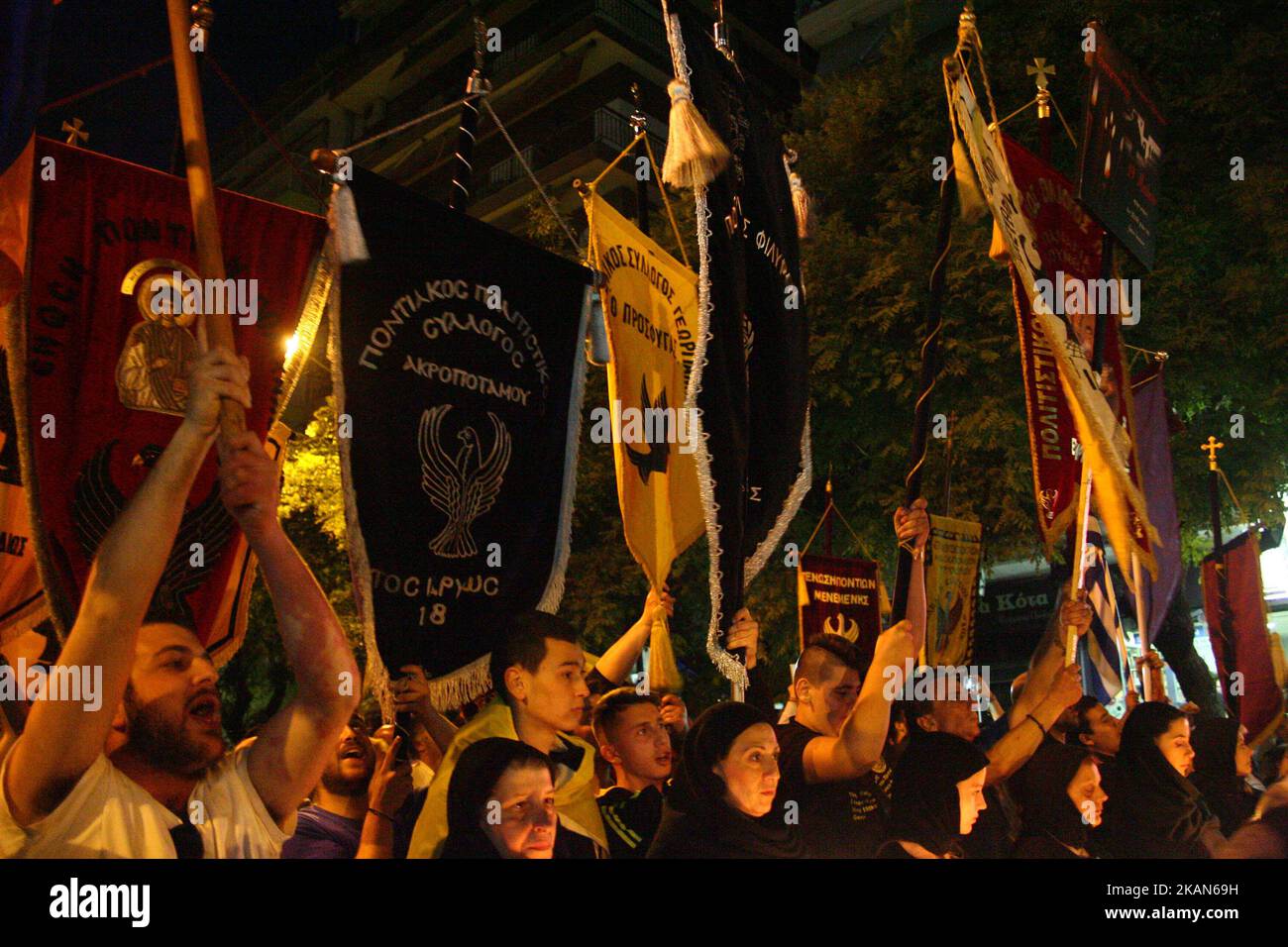 The Pontic Greeks march to the Turkish Embassy, carrying their ...