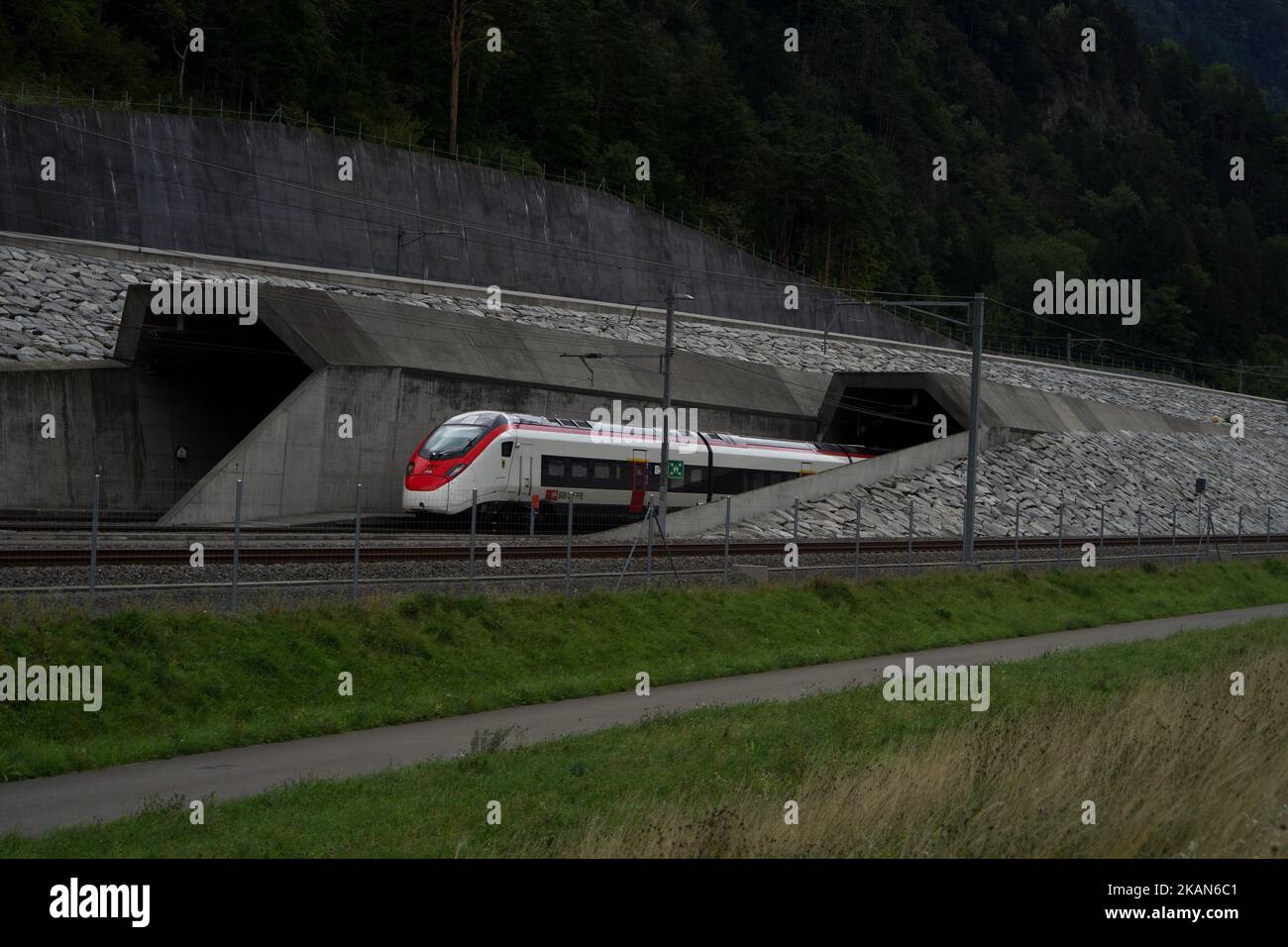 A SBB high-speed train in the new Gotthard base tunnel Stock Photo - Alamy