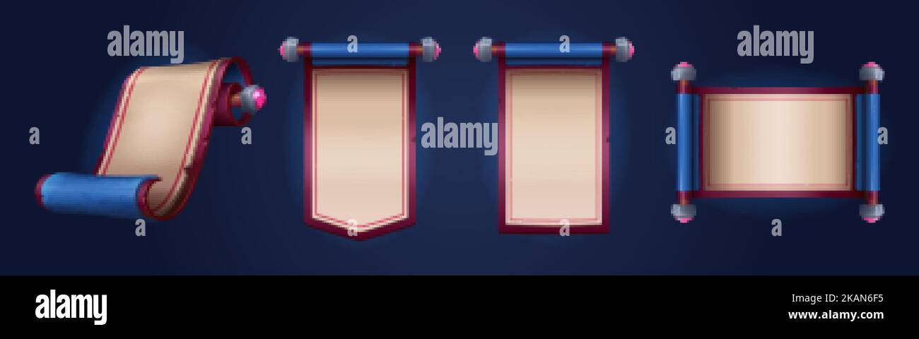 Papyrus scroll, royal banner, paper parchment with old texture ...