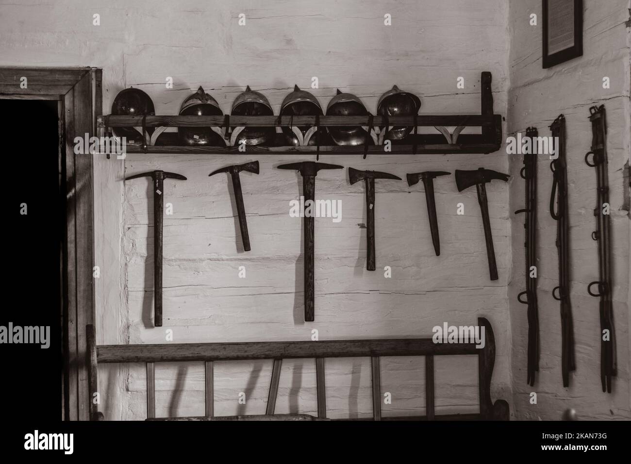 Some hammers and carpenter tools hung on a wall Stock Photo - Alamy