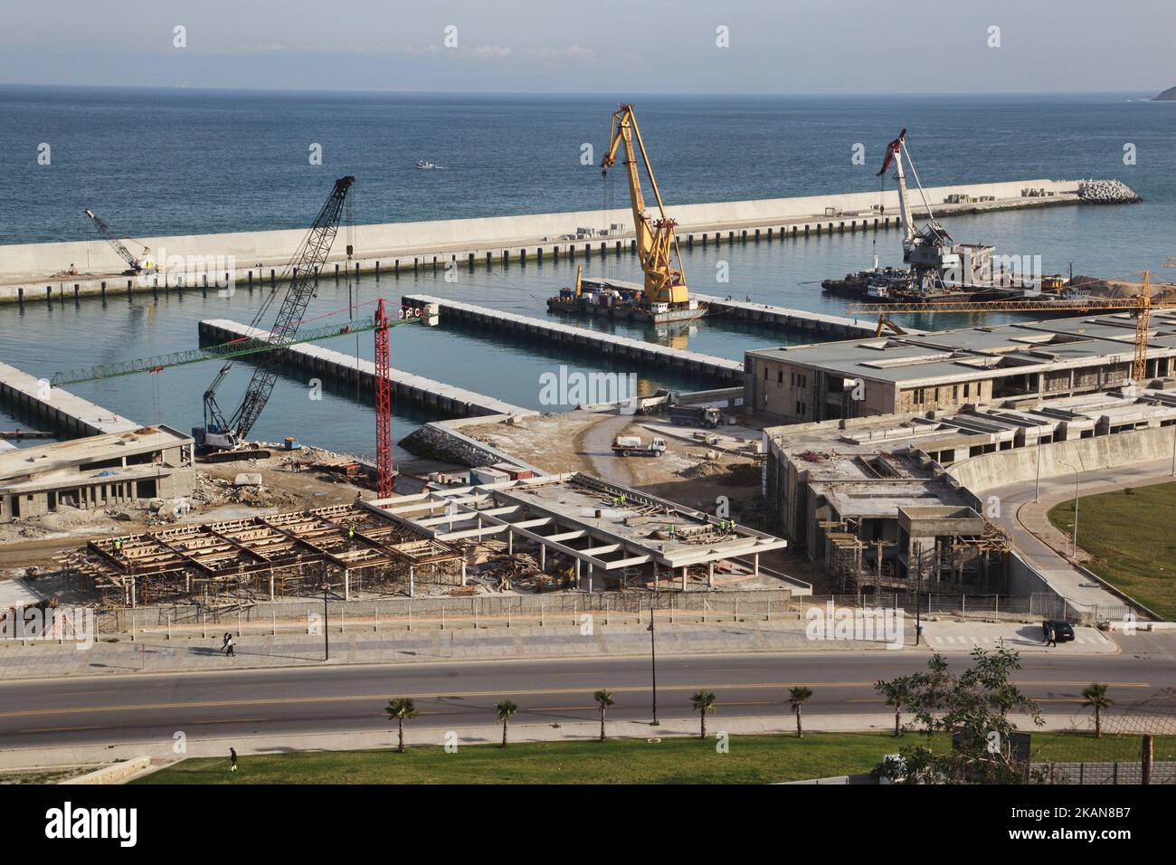 Construction of the Tanger-Med Port (Tangier-Mediterranean Port) along ...
