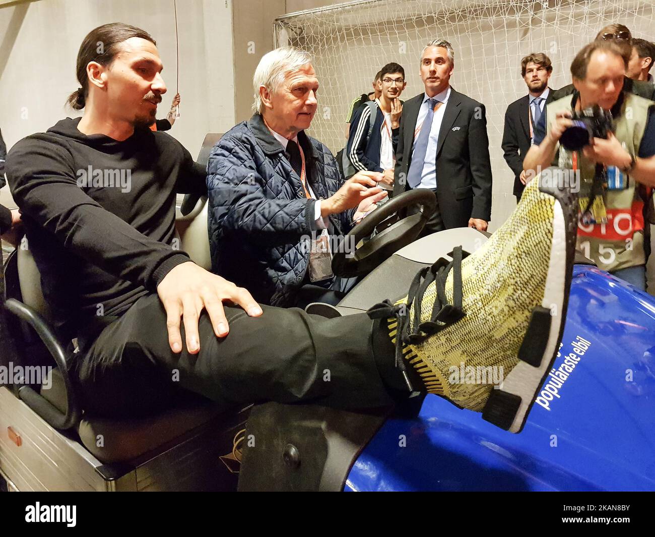 Zlatan Ibrahimovic in the Friends Arena before the UEFA Europa league ...