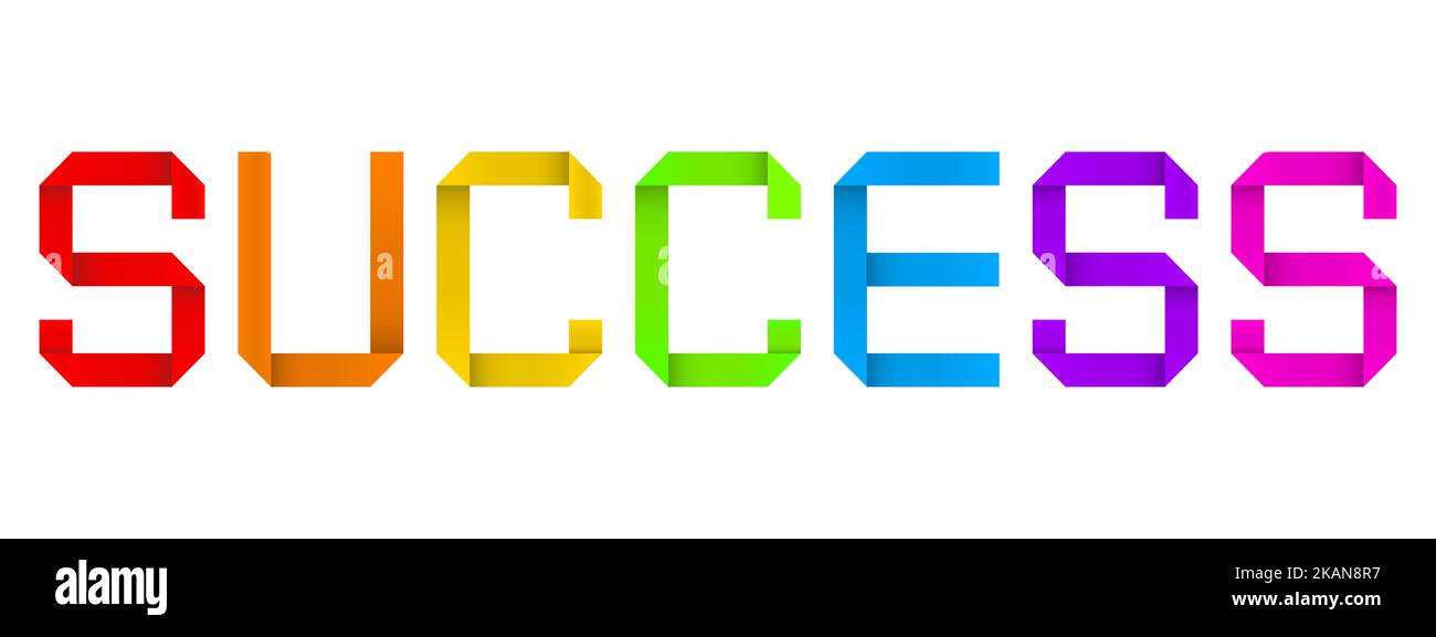 Concept or conceptual paper origami font forming the word SUCCESS ...