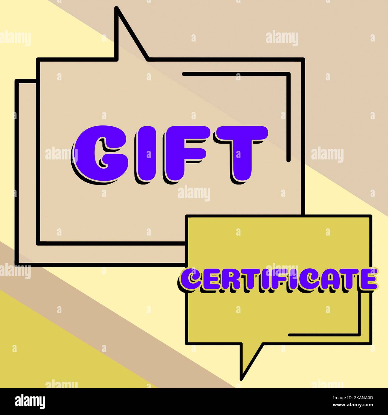 Text caption presenting Gift Certificate. Word Written on firm sells ...